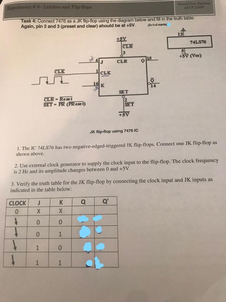 Solved Experiment #8-Latches and Flip-flops Second Year | Chegg.com