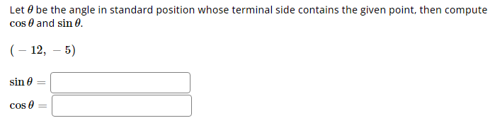 Solved Let θ be the angle in standard position whose | Chegg.com