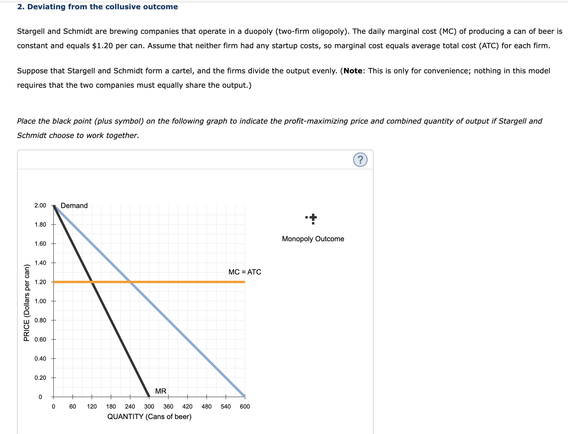 Solved Deviating from the collusive outcome When they act as | Chegg.com