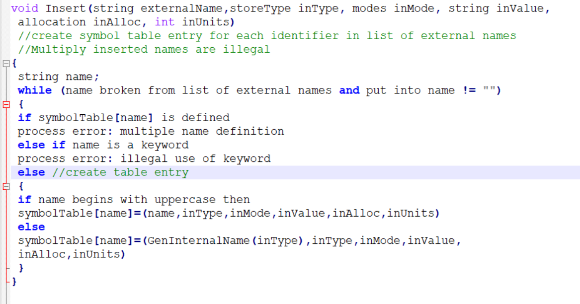 Solved void Insert (string externalName, storeType inType, | Chegg.com