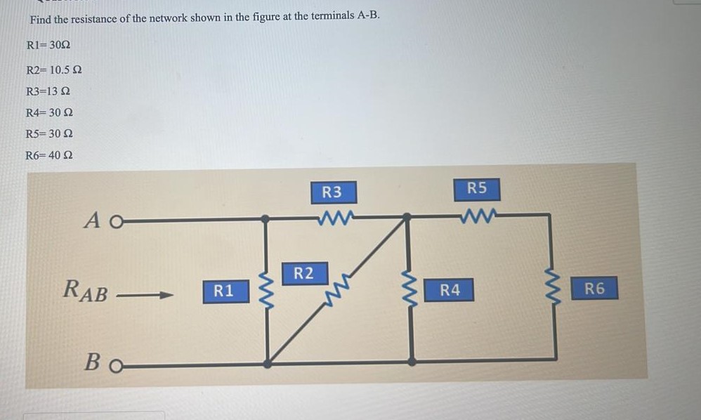 Solved Find the resistance of the network shown in the | Chegg.com