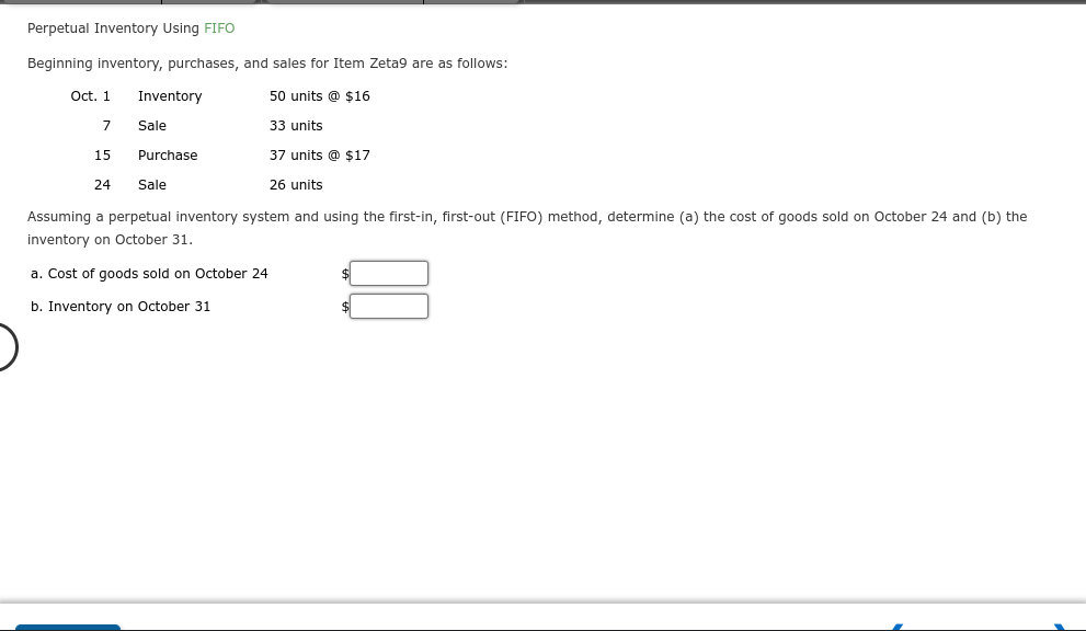 Solved Perpetual Inventory Using FIFO Beginning inventory, | Chegg.com