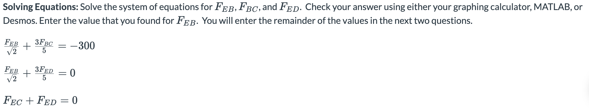 Solving Equations: Solve the system of equations for | Chegg.com
