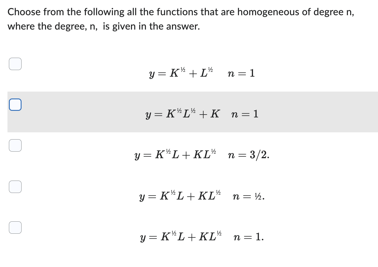Solved Choose from the following all the functions that are | Chegg.com