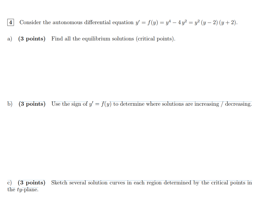 Solved Consider the autonomous differential equation y's | Chegg.com