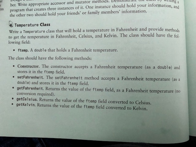 Solved ber. Write appropriate accessor and mutator methods. | Chegg.com