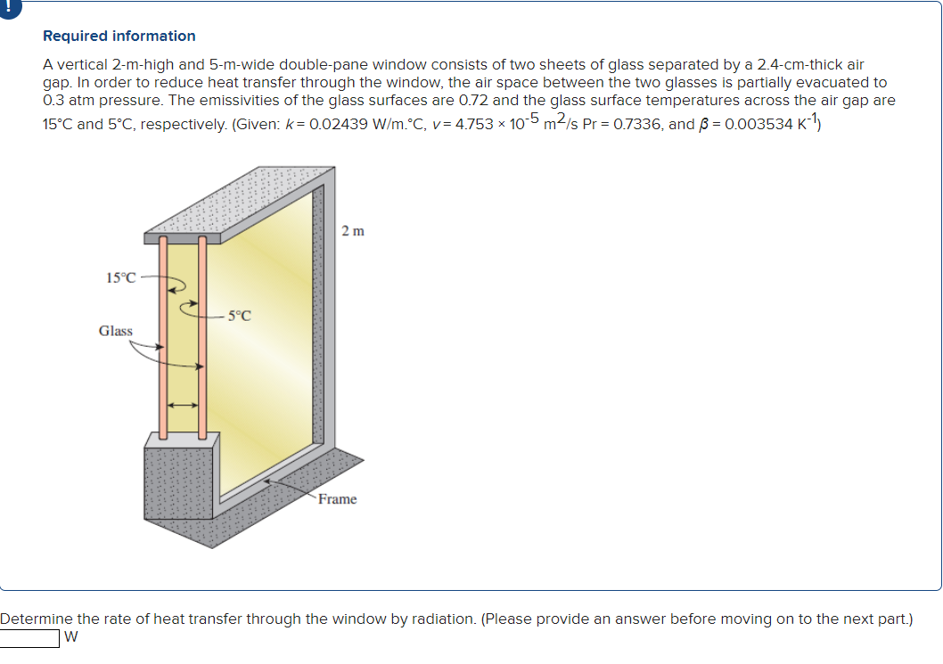 Solved Required information A vertical 2-m-high and 5-m-wide | Chegg.com