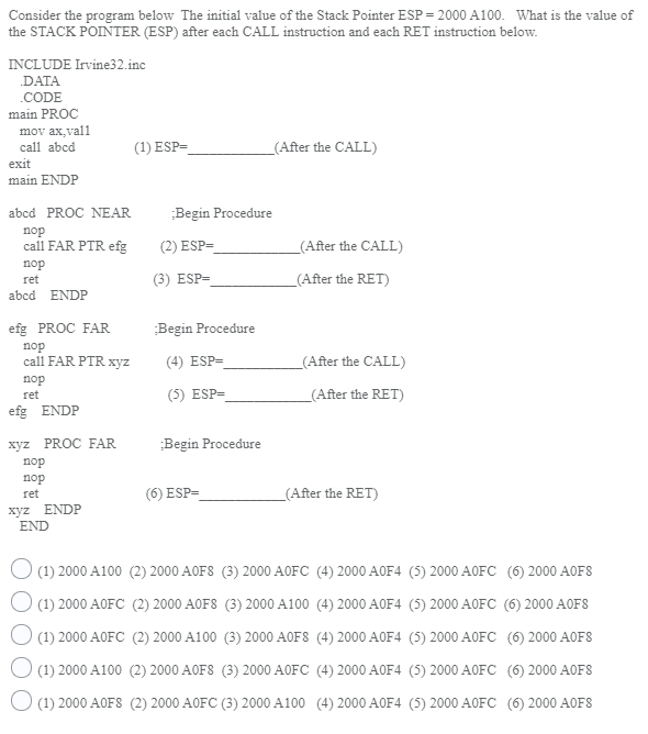 Solved Consider the program below The initial value of the | Chegg.com