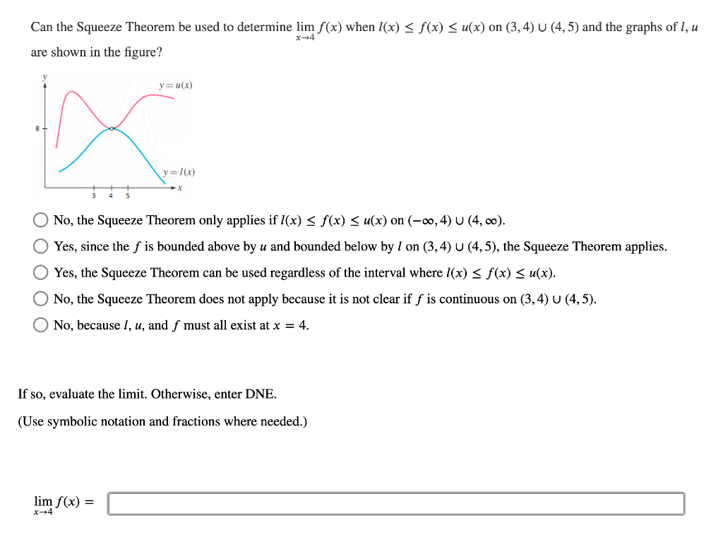 Solved Can the Squeeze Theorem be used to determine | Chegg.com