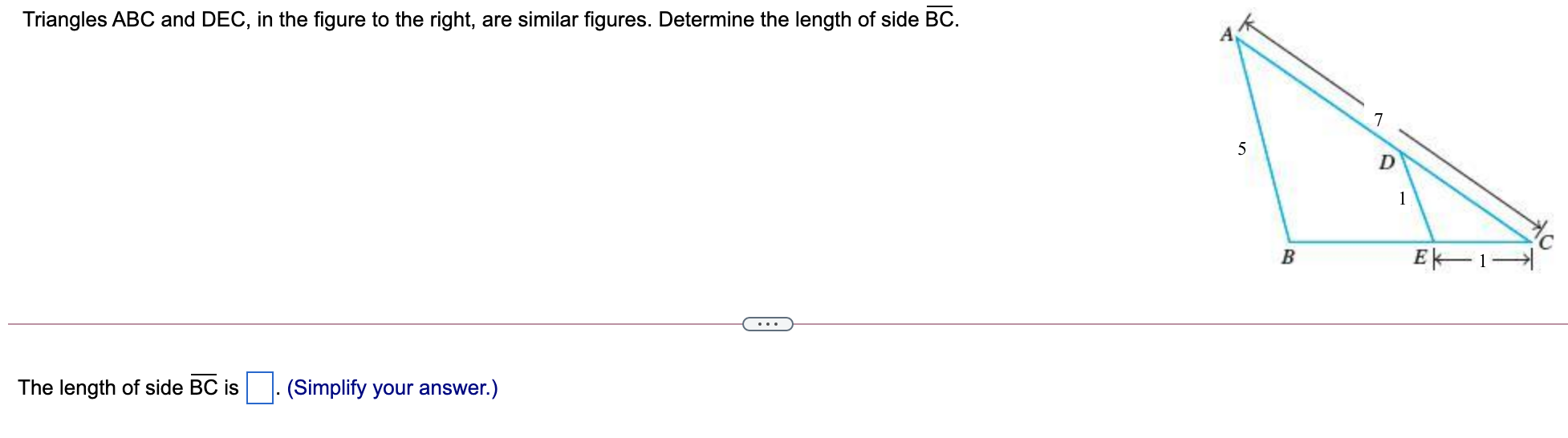 Solved Triangles ABC and DEC, in the figure to the right, | Chegg.com