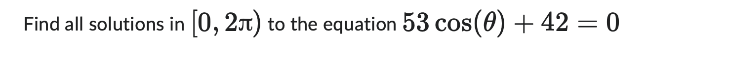 Solved Find all solutions in [0,2π) to the equation | Chegg.com