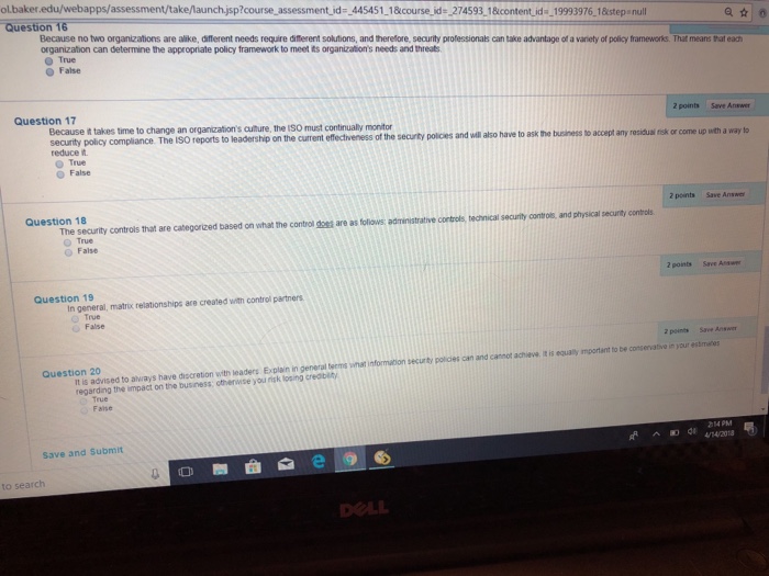 Solved olbaker.edu/webapps/assessment/take/launch jsp?course | Chegg.com