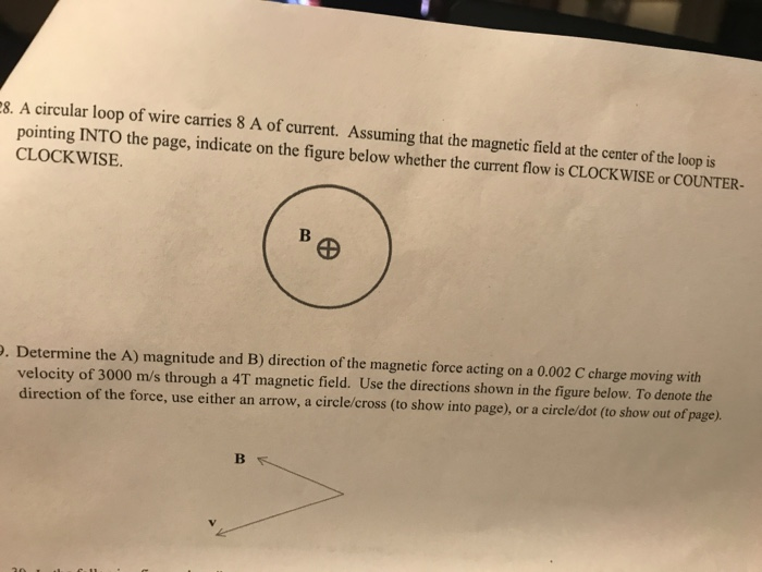 Solved 8. A circular loop of wire carries 8 A of current. | Chegg.com