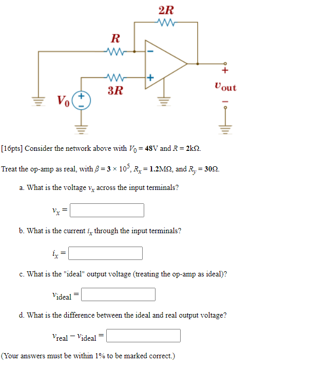 Solved [16pts] ﻿Consider the network above with V0=48V ﻿and | Chegg.com