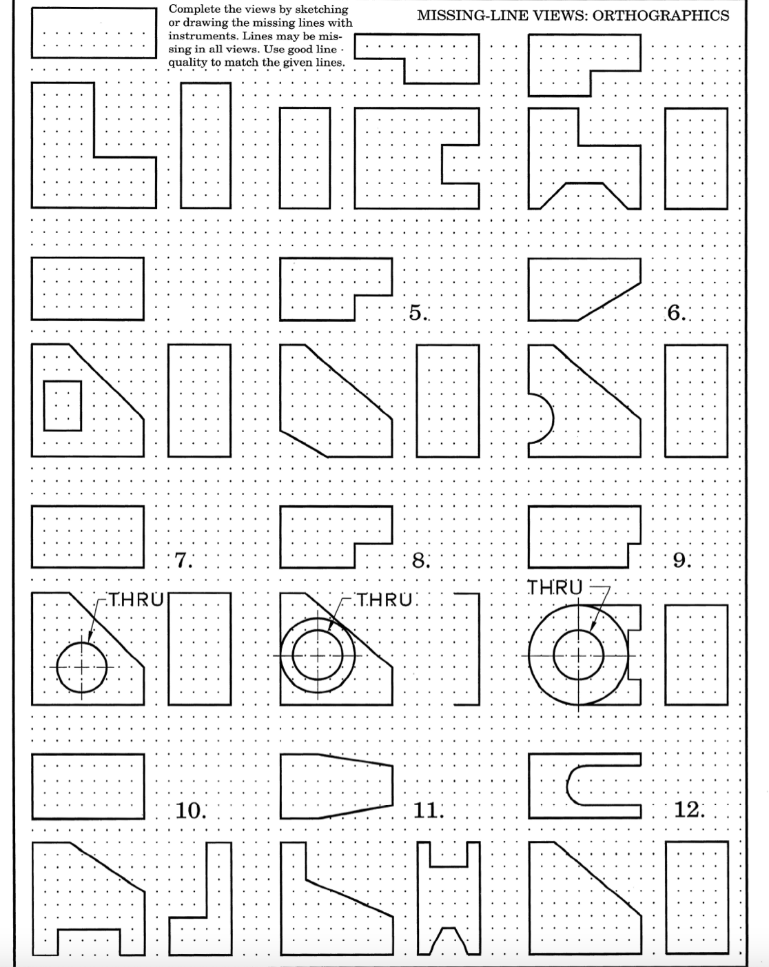 Solved Complete the views by sketching or drawing the | Chegg.com