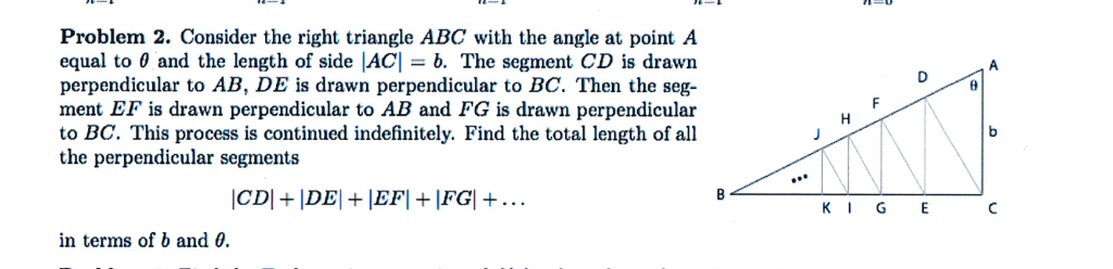 Solved Problem 2. Consider the right triangle ABC with the | Chegg.com