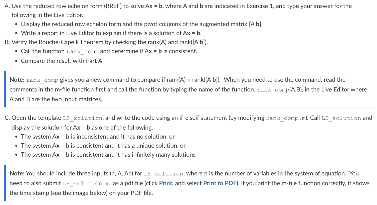 I need help with an assignment in a linear algebra | Chegg.com