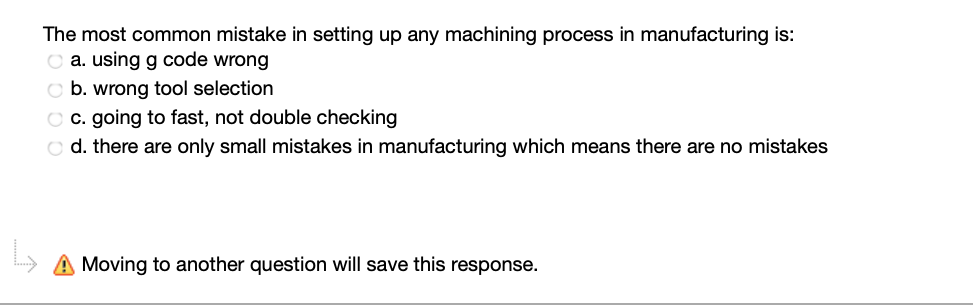 Solved The most common mistake in setting up any machining | Chegg.com