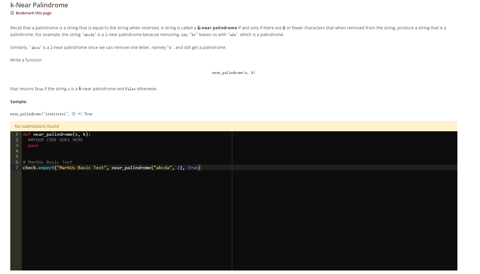 Solved い Bookmark this page palindrome. For example, the | Chegg.com