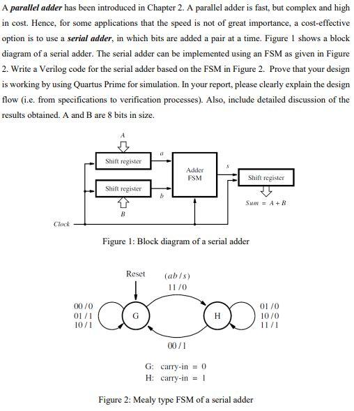 Solved A parallel adder has been introduced in Chapter 2. A | Chegg.com