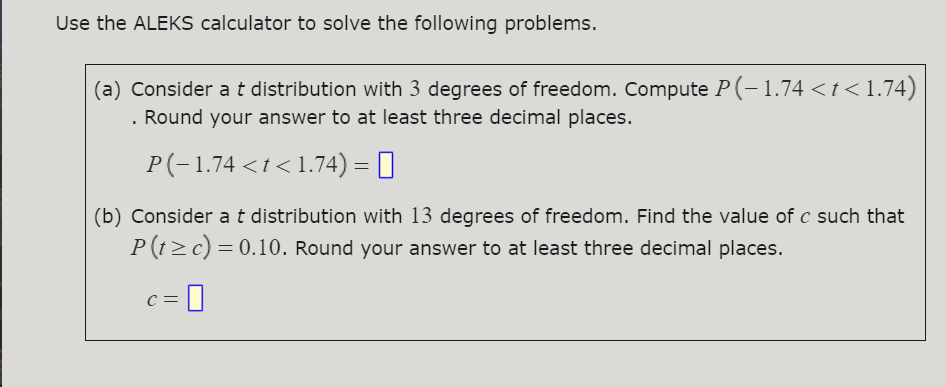Solved Use the ALEKS calculator to solve the following | Chegg.com