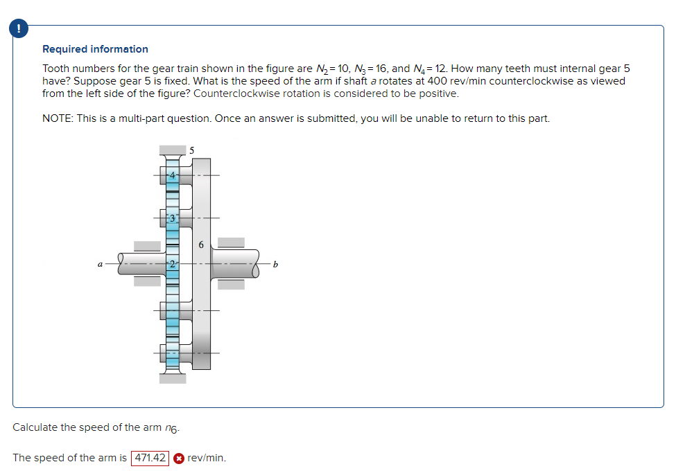 Solved Required information Tooth numbers for the gear train | Chegg.com