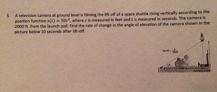 Solved A television camera at ground level is filming the | Chegg.com