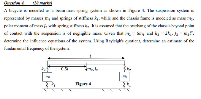 Solved Question 4. (20 marks) A bicycle is modeled as a | Chegg.com