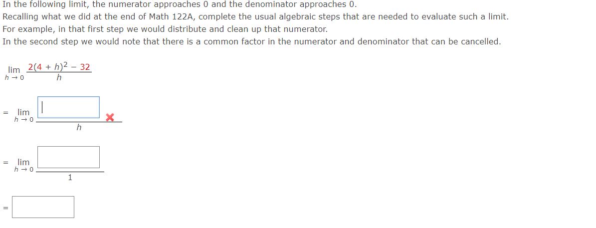 Solved In the following limit, ﻿the numerator approaches 0 | Chegg.com