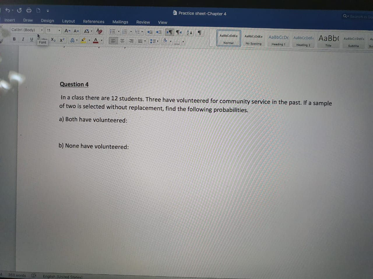 Solved Practice sheet-Chapter 4 Qu Searen in Insert Draw | Chegg.com