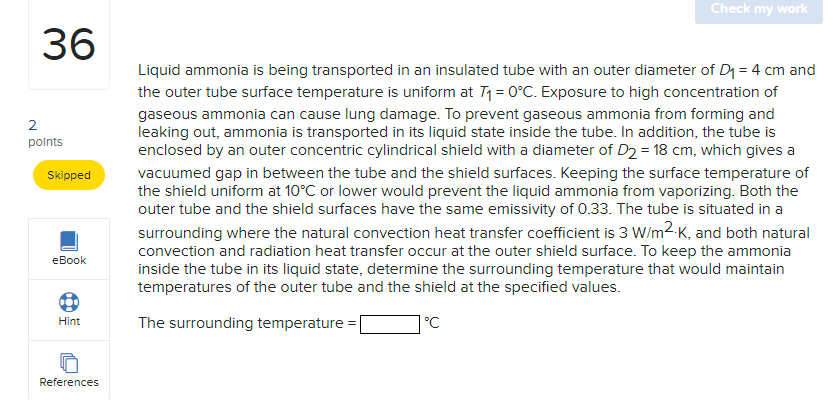 Solved Liquid ammonia is being transported in an insulated | Chegg.com
