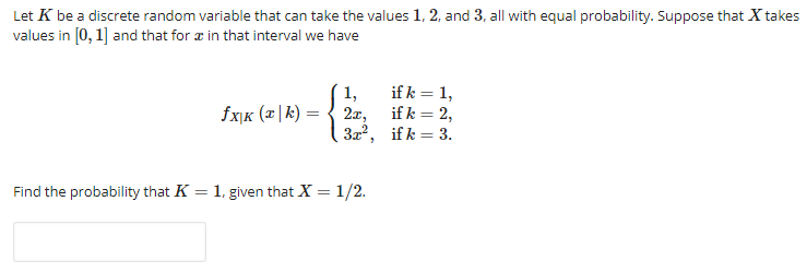 Solved Let K be a discrete random variable that can take the | Chegg.com