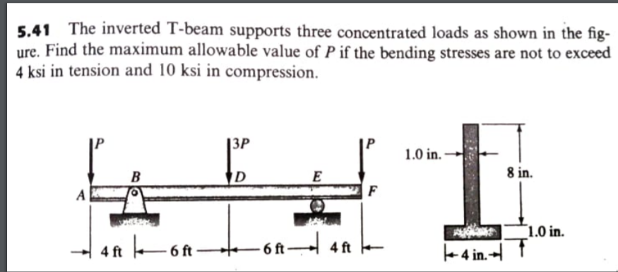 Solved 5 kips 30 kip • ft I = 90 in. 7 6 in. NA D 2 in. 4 ft | Chegg.com