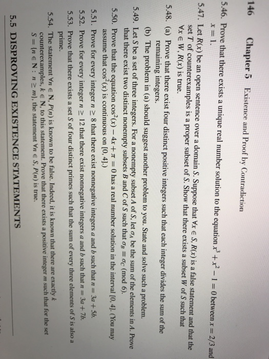 Solved 146 Chapter 5 Existence and Proof by Contradiction | Chegg.com
