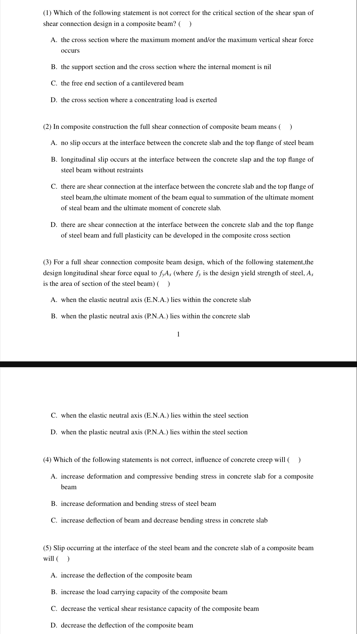 Solved (8) Influence of construction methods should be | Chegg.com