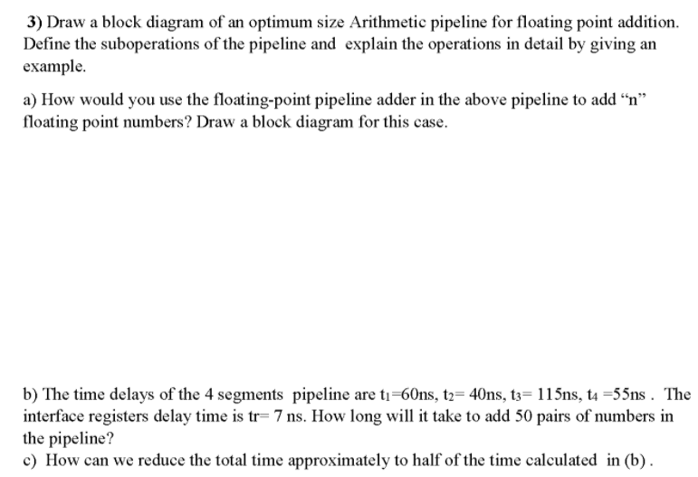 Solved 3) Draw a block diagram of an optimum size Arithmetic | Chegg.com