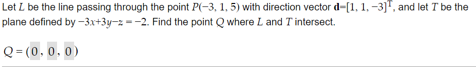 Solved Let L ﻿be the line passing through the point | Chegg.com