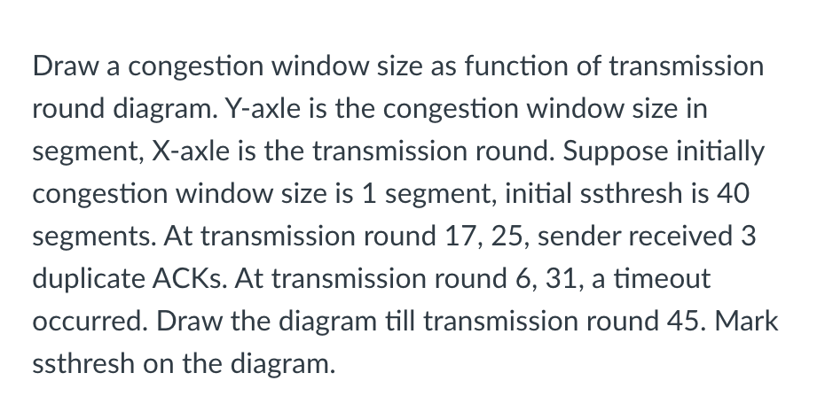 Solved Draw a congestion window size as function of | Chegg.com