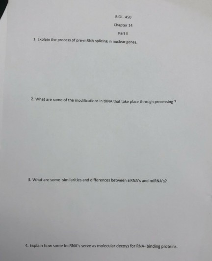 Solved BIOL 450 Chapter 14 Part Il 1. Explain the process of | Chegg.com