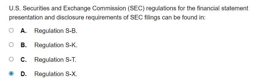 Solved U.S. Securities and Exchange Commission (SEC) | Chegg.com