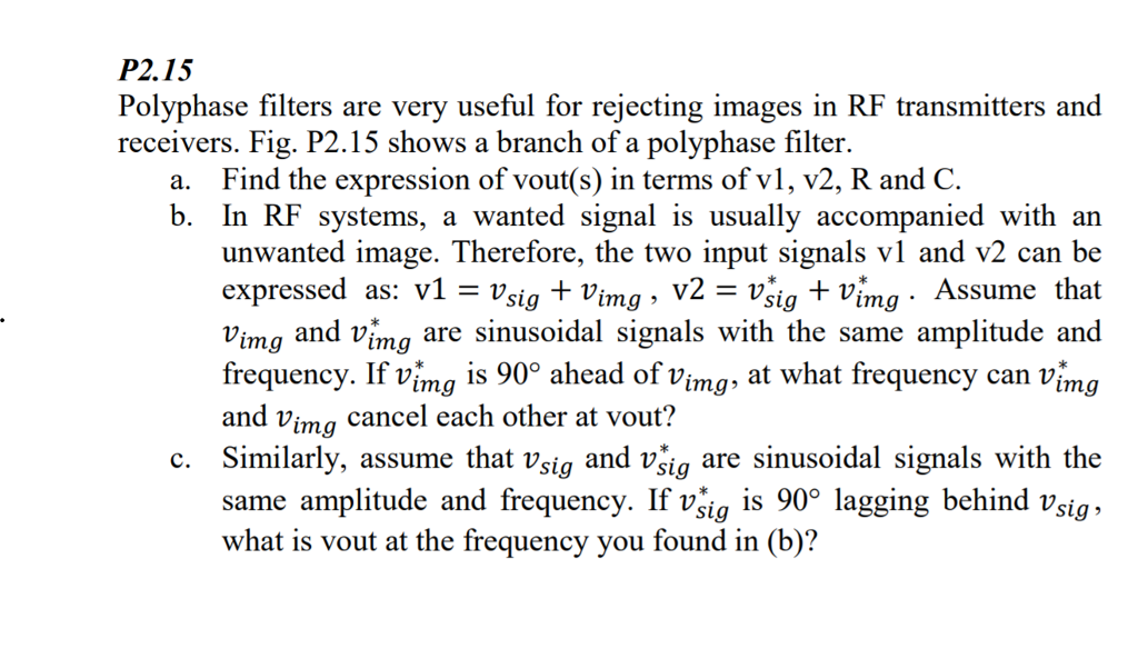 Polyphase filters are very useful for rejecting | Chegg.com