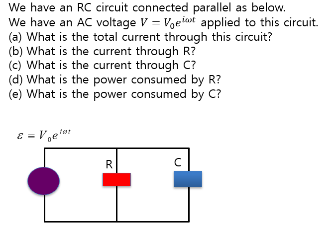 Solved We have an RC circuit connected parallel as below. We | Chegg.com