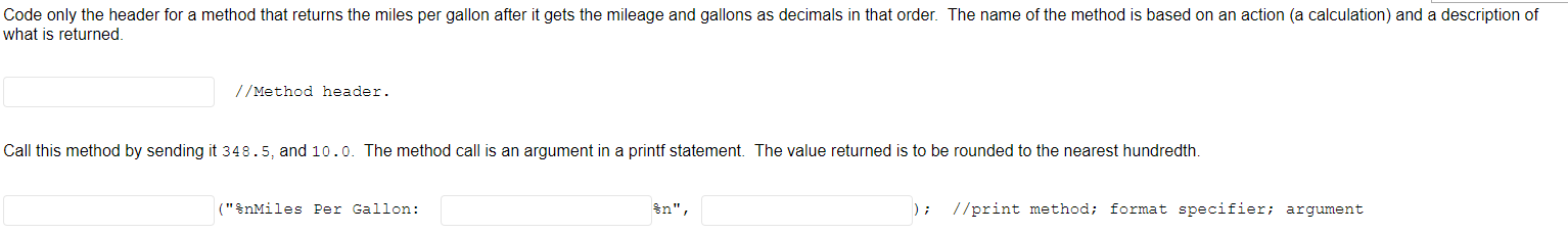 Solved Code only the header for a method that returns the | Chegg.com