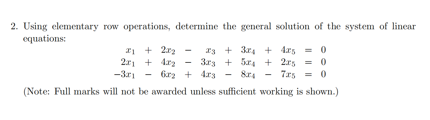 Solved Using elementary row operations, determine the | Chegg.com