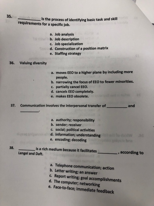Solved 35. is the process of identifying basic task and | Chegg.com