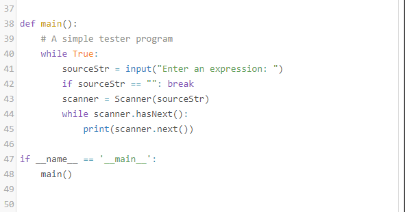 Complete the class located in scanner.py needed to | Chegg.com