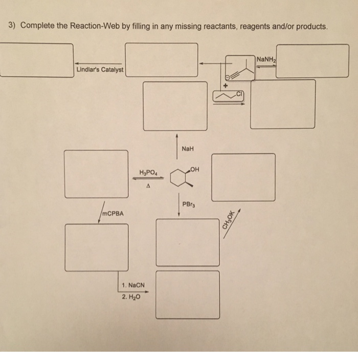 Solved 3) Complete the Reaction-Web by filling in any | Chegg.com