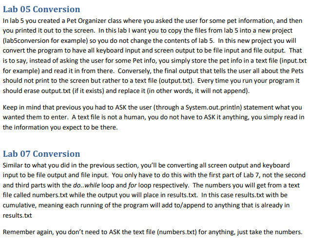 Solved I did lab 5: Pet.java: public class Pet { | Chegg.com