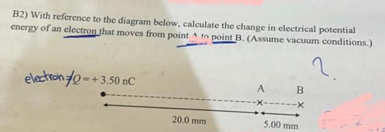 Solved B2) With reference to the diagram below, calculate | Chegg.com