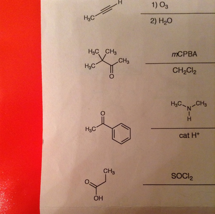 Solved 1) 03 H3C 2) H20 H3C CH3 mCPBA CH3 H3C CH2Cl2 H3C cat | Chegg.com